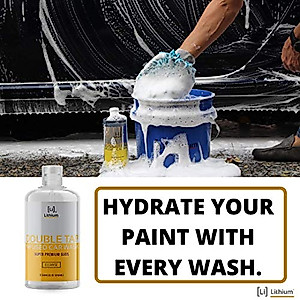 Lithium Double Tap Car Wash Shampoo is An Extremely Unique Blend of PH Balanced Cleaning Soap, Essential Oils, and Eucalyptus. A Combination That Lubricates, While It Cleans and Rehydrates, your Paint With Every Wash. Incredible With 5 Gallon Buckets, Pre