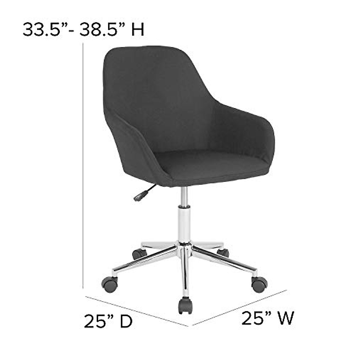 Flash Furniture Cortana Home and Office Mid-Back Chair in Black Fabric