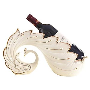 Stylish Simplicity Ivory Magnetic Wine Rack Decoration Peacock Modeling Crafts European Wine Cabinet Decoration Creative Home Desktop Porch Partition Decoration Decoration Wedding Gift Beautiful and