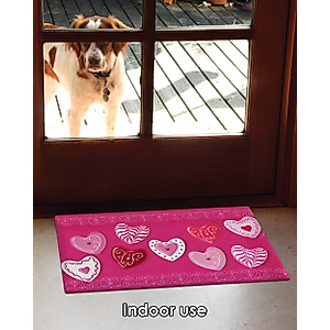 Toland Home Garden 800210 Heart Cookies Valentines Door Mat 18x30 Inch Spring Outdoor Doormat for Entryway Indoor Entrance