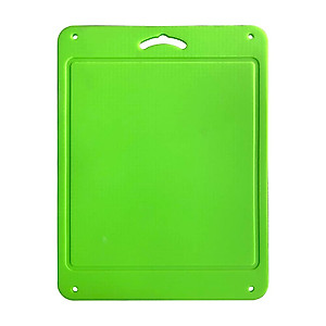 Kingneed Silicone Chopping Mat Flexible Thick Cutting Board Food Grade Material Odorless Two Sided Non-Slipping 0.15 inch Thickness, 12.6 x 9.6 inch for Kitchen (Fluorescent green)