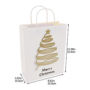 SOLUSTRE 6 Pcs Christmas Gift Bag Paper Gift Pouch Wrapping Bags for Presents Christmas Party Favors Bags Santa Snack Bags Christmas Favor Bags White Card Portable Christmas Utenciles