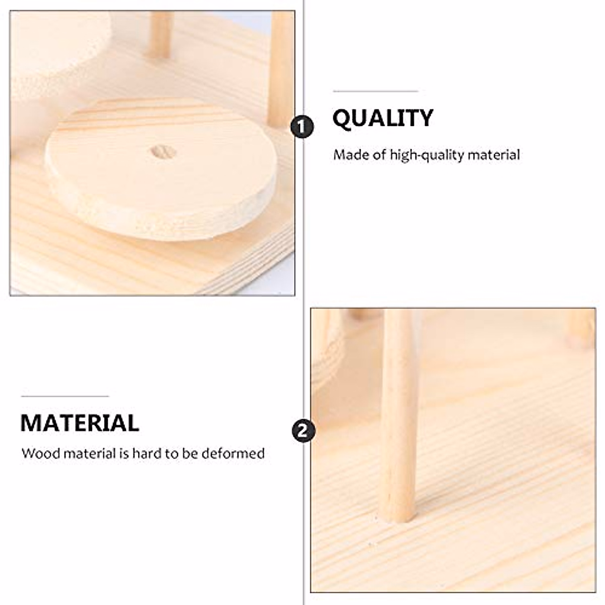 Balacoo Hamster Playground Wooden Small Animal Activity Toys Set Rat Playground Platform Climbing Ladder Chew Toy for Hamster Gerbil Mouse Chinchilla Beige