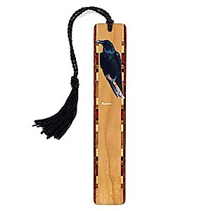 Raven (Double Sided) Wooden Bookmark - Also Available with Personalization - Made in USA