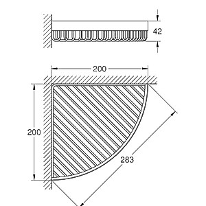 Grohe 40809000 Selection Cube Bathroom Shower Shelf, Starlight Chrome