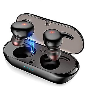 Wireless Earbuds, 30H Playtime Bluetooth Earphones Touch Control, Ear Hook Built-in Noise-canceling Microphone Headphones In-Ear Dual Bluetooth Headset with Built-in Mic for Work Sports Travel