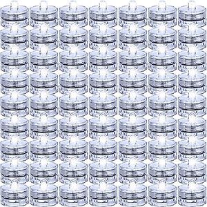 72 Pack Submersible LED Lights Waterproof Tea Lights White Submersible Pool Lights Underwater LED Tea Lights Flameless Battery Operated for Wedding Pool Party Decoration (White)