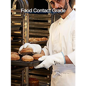 Wahoo Liquid Silicone Smoker Oven Gloves, Food-Contact Grade, Heat Resistant Gloves for Cooking, Grilling, Baking, White, XL/10