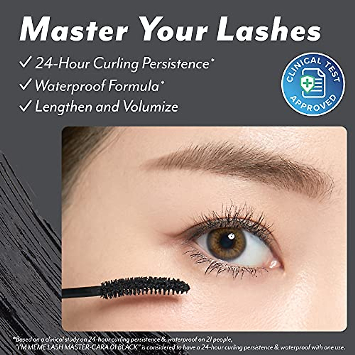 I'M MEME Lash Master-cara | 01 Black | High Volumizing Mascara for Natural-looking Eyelashes | K-beauty