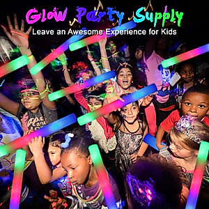 Wellent 155 Foam Glow Sticks Bulk, Foam Light Up Sticks, Bulk Glow Sticks, LED Foam Sticks with 3 Mode Colorful Flashing,Glow in the Dark Party Supplies for Wedding, Birthday, Concert, Raves, New Year