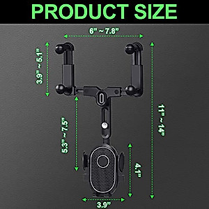 Rearview Mirror Phone Holder for Car, Rotatable and Retractable Car Phone Holder Mount, 360° Rotating Rear View Mirror Phone Holder Multifunctional Adjustable Mount for All Smartphones and Cars