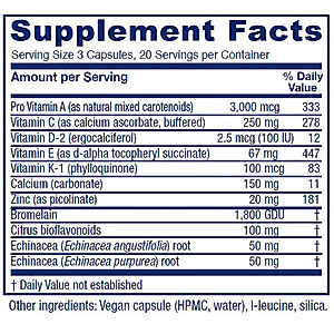 Vitanica Opti-Recovery - Multimineral & Multivitamin for Pre- and Post-Surgery Support - Wound Recovery Aid with Vitamin A, C, D2, Zinc & Bioflavonoids - Professional Line - 60 Vegan Caps