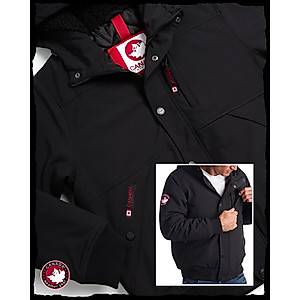 CANADA WEATHER GEAR Men’s Winter Coat - Heavyweight Bomber Jacket with Quilted Lining (M-XXL), Size Large, Black
