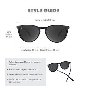 Knockaround Mary Janes Polarized Sunglasses for Women & Men - Impact Resistant Lenses & Full UV400 Protection, Matte Black on Black