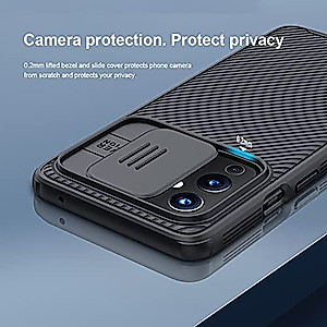 Mangix OnePlus 9 Case with Camera Cover,OnePlus 9 Slim Fit Thin Polycarbonate Protective Shockproof Cover with Slide Camera Cover, Upgraded Case for OnePlus 9 (Black)