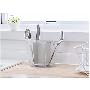 ceramic Utensil Caddy Creative Home Kitchen, Removable and Washable Chopstick Drain TubeSimple and Multi-Purpose Plastic Tableware Storage Tube Pen Holder chopstick holder (Color : Green)