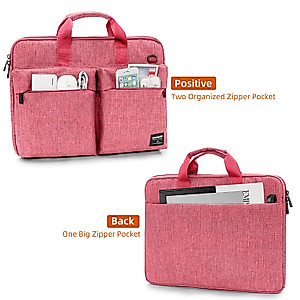 KINGSLONG Slim 17.3 inch Laptop Sleeve Bag Carrying Case with Shoulder Strap, Notebook Ultrabooks Computer Handbag Cover for Men Women Fit for Acer Asus HP Pink