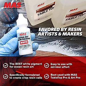MAS Epoxies Resin Ocean Art White Pigment, 1 oz, Epoxy Resin Dye for Ocean Waves and Water Effects