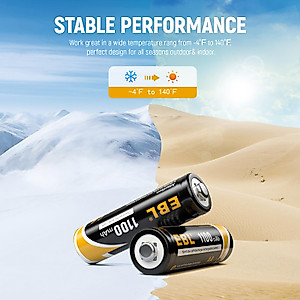 EBL 1100mAh Solar AA Batteries for Outdoor Solar Lights Garden Lights Household Devices, Pre Charged AA Rechargeable Batteries 1.2V High Performance Solar Battery (Pack of 20)