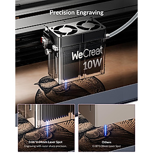 WECREAT Vista 10W Laser Engraver with 9-in 1 Rotary, Compact Diode Desktop Laser Engraving Machine with Smart HD Camera for Beginners DIY Hobbyist Wood Leather Acrylic Metal Jewelry Gifts Making