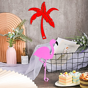 2 Pieces Mailbox Flags Flamingo Coconut Tree Mailbox Replacement Flags for Roadside Mailbox Flag Replacement Metal Mail Box Flag Decorations for Brick Mailbox Hardware, 2 Styles