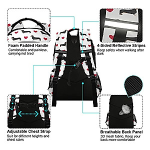 Dachshund Dog Love Heat Paw Print Backpacks Travel Laptop Daypack School Book Bag for Men Women Teens Kids
