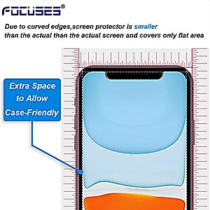 Focuses iPhone 11 Screen Protector, iPhone XR Screen Protector, Anti Blue Light Tempered Glass Film for Apple iPhone XR & iPhone 11,3-Pack