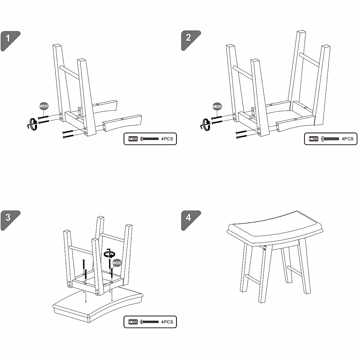 Iwell Vanity Stool, Vanity Bench with Rubberwood Legs & Padded Cushion, Vanity Chair, Vanity Seat, Makeup Dressing Stool for Bedroom, Natural