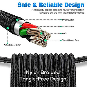 iPhone Lightning Cable 6FT,[MFi Certified] Right Angle Fast Charging Cable 90 Degree Extra 6FT/3Pack Nylon Braided iPhone Charger Cable for iPhone 12/11/Xs Max/XS/XR/X, 8 7 6 6S 6 Plus, iPad, iPod