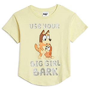 Bluey Bingo Mom Big Girls T-Shirt Yellow 10-12
