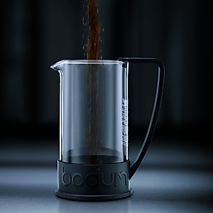 Bodum Bistro Electric Water Kettle (17 Ounce) and Brazil French Press Coffee and Tea Maker (12 Ounce), Black