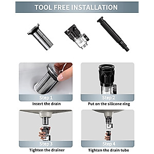 Upgraded 2 in 1 Bathroom Sink Drain Kit with Flexible P-Trap, Suitable for 1-1/4'' or 1-1/2'' PVC Drain Pipe, Pop Up Drain with Anti-clogging Sink Stopper, Ten Minutes Easily Installation