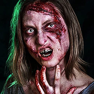 DE'LANCI Fake Blood Scab, 2 Pcs Coagulated Blood Gel Washable, Realistic Scar Blood Halloween SFX Makeup on the Face/Body, Prefect Zombie Vampire Monster Cosplay Stage Blood Clothes - 60g (2.12 oz)