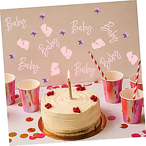 ifundom 5pcs 1 Baby Shower Baptism Table Confetti Gender Reveal Table Scatter Baby Reveal Confetti Star Confetti Gender Reveal Confetti Baby Footprint Confetti Plastic Supplies Cross