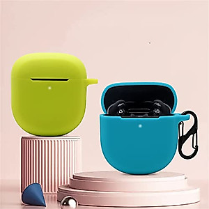 for Bose QuietComfort Earbuds II Silicone Case Anti-Fall Anti-Scratch Shockproof Protective Cover with Keychain (Yellow)