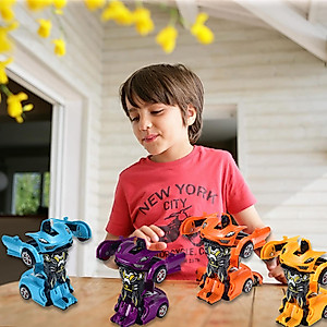 FB DINO TOYS 4 Pack Pull Back Cars Toys for 3 4 5 6 7 Year Old Boys and Toddlers, Pull Back Transforming Toys Cars, Christmas Birthday Kids Gift Toddler Toys Age 3-8