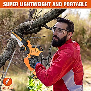 KittVegi Mini Chainsaw, 6 Inch Powerful Cordless Mini Saw with 2 Large Capacity Rechargeable Batteries & 2 Chains, Handheld Small Chainsaw for Tree Trimming Wood Cutting