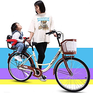 Wing Back Mount Child Seat for Adult Bike, Bicycle Rear Seat for Kids,Removable Fence with Non-Slip Armrests and Pedals, Padded Seat Belt for 2-6 Year Old Child Seat