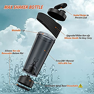 28oz Electric Protein Shaker Bottles, USB Rechargeable Protein Shaker for Protein Mixes Pre Workout Supplement Blender Shaker Protein Bottles Portable Gym Water Bottle Mixer Cup for Coffee Chocolate