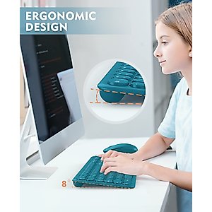 Wireless Keyboard and Mouse, Vssoplor 2.4GHz Ultra Slim Wireless Mouse Keyboard Combo with Round Keycaps for Windows, Laptop, PC, Computer (Sapphire Blue)
