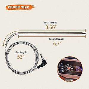2-Pack Replacement Part for Masterbuilt Meat Probe, 9004190170 Temperature Probe Accessories Compatible with Masterbuilt Gravity Series 560/800/1050, with Grill Clips and Probe Grommet