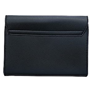 KKXIU Women Elegant Faux Leather Evening Envelope Clutch Purse Foldover Bags for Party Wedding Prom (A-Black)