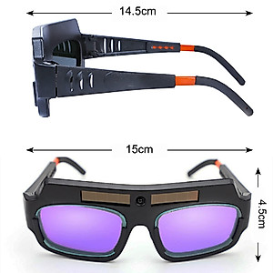 Melgweldr Welding Glasses Auto Darkening,Solar Welding Goggles Welder Safety Eye Protection Anti-Flog Anti-glare PC Goggles with 10-PACK Welding Glasses Protective Lens