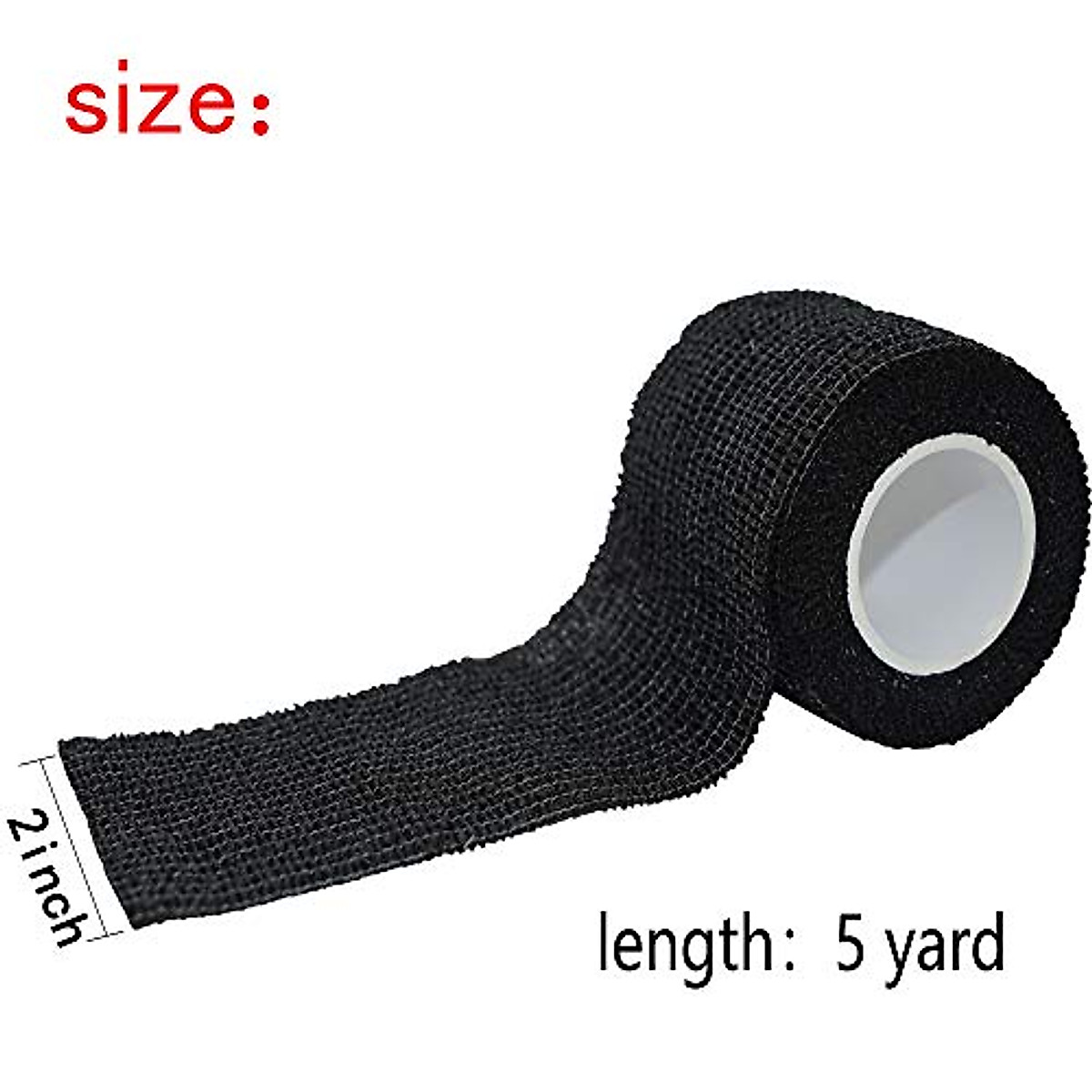 Stmandy Vet Tape wrap, wrap Bandage 2 inch 6 Rolls,Adhesive wrap Bandage for The Person or The Pets (cat,Dogs,Horse and Other Animal) who was injure or Have Wounds (Black 6pcs)