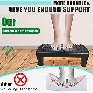 CEECOLES Foot Rest Under Desk at Work, Ergonomic Foot Stool with Massage Surface and Roller for Pain Relief, Upgrade Quality Durable Design Foot Rest with Detachable Footstool for Work Airplane Train