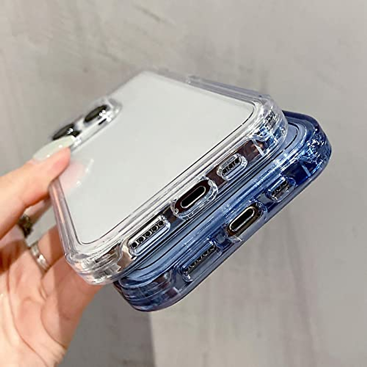 Clear Designed for iPhone 14 Pro Max Case, Cute Shockproof Military Grade Protection Hard Back Phone Case with Airbag Soft Edge, Slim Protective Bumper Cover for Women Men Girls (Crystal Clear)