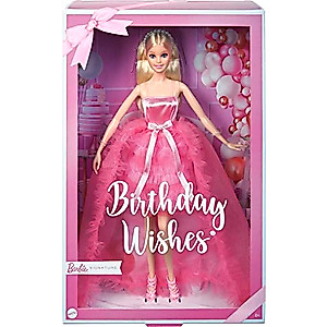 Barbie Birthday Wishes Doll with Blonde Hair and Pink Satin and Tulle Dress, Special Occasion Gifts and Collectibles