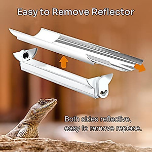 OIIBO T5 HO Reptile Light Fixture UVB Lighting Combo Kit Suit for Desert&Tropical Amphibians Reptiles Terrarium Lamp Hood Light Fixture Include 24W 12.0 UVB Bulb