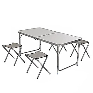 Outdoor Table and Chair Set Outdoor Waterproof Ultra-Light Folding Tables and Chairs, Camping Aluminum Alloy Durable Picnic Tables and Chairs, Outdoor Portable desks