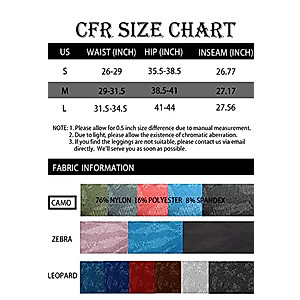 CFR Women's Big Camo Print Seamless Leggings High Waist Workout Stripe Butt Lifting Tummy Control Ruched Yoga Pants Compression Sports Stretch Workout Fitness Gym Exercise Daily Dress Camo Black M
